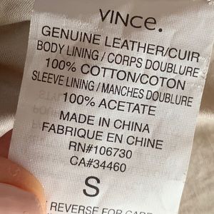 Vince | Jackets & Coats | Vince Nude Beige Leather Jacket 795 Size S ...